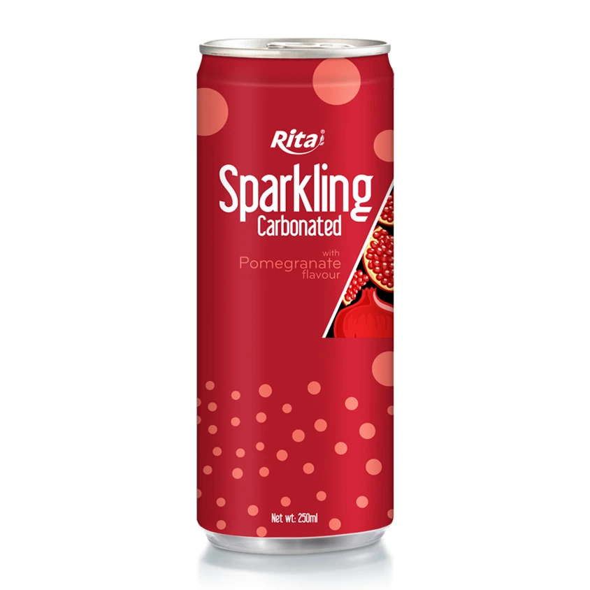 Carbonated Drink: Sparkling Carbonated With Pomegranate Flavor 250ml Slim Can