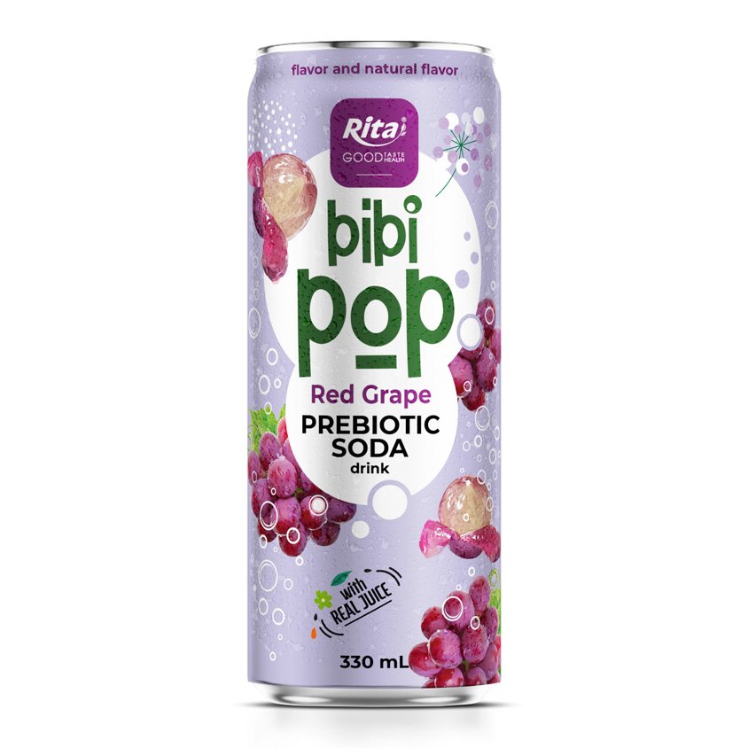 Carbonated Drink: Bibi Pop Prebiotic Soda drink with real red grape ...