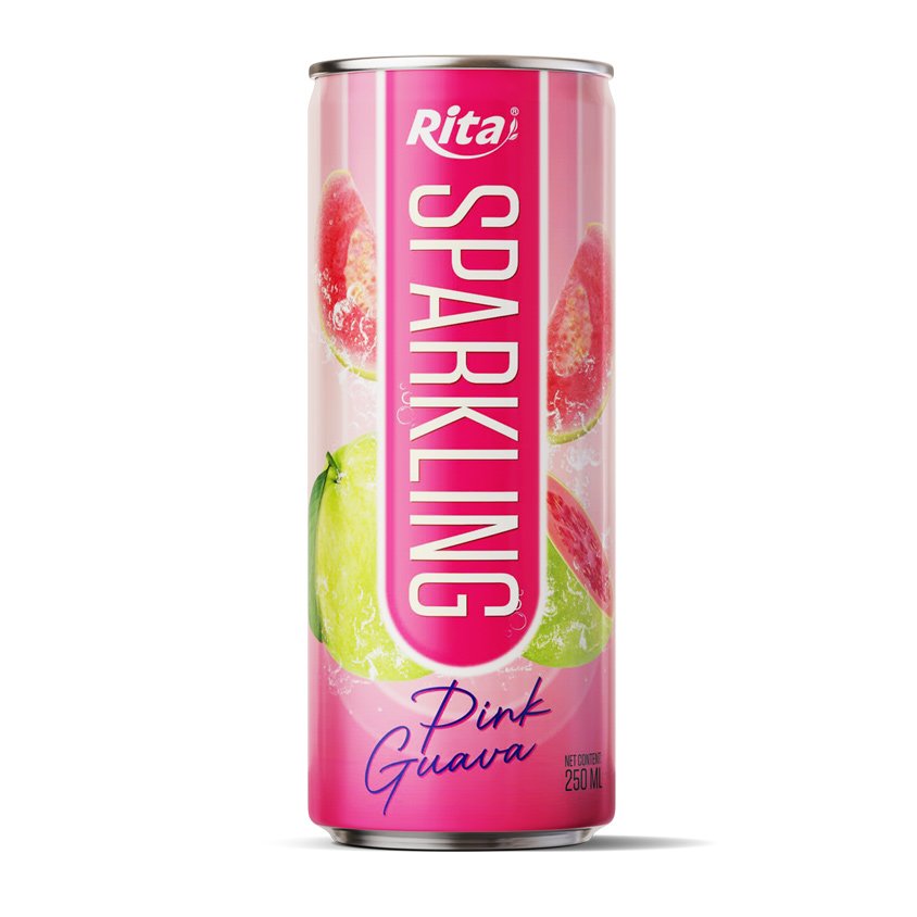 Carbonated Drink: Rita Sparkling Pink Guava Flavor 250ml Sleek Can