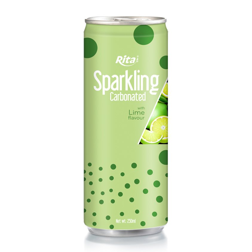 Carbonated Drink: Sparkling Carbonated With Lime Flavor 250ml Slim Can